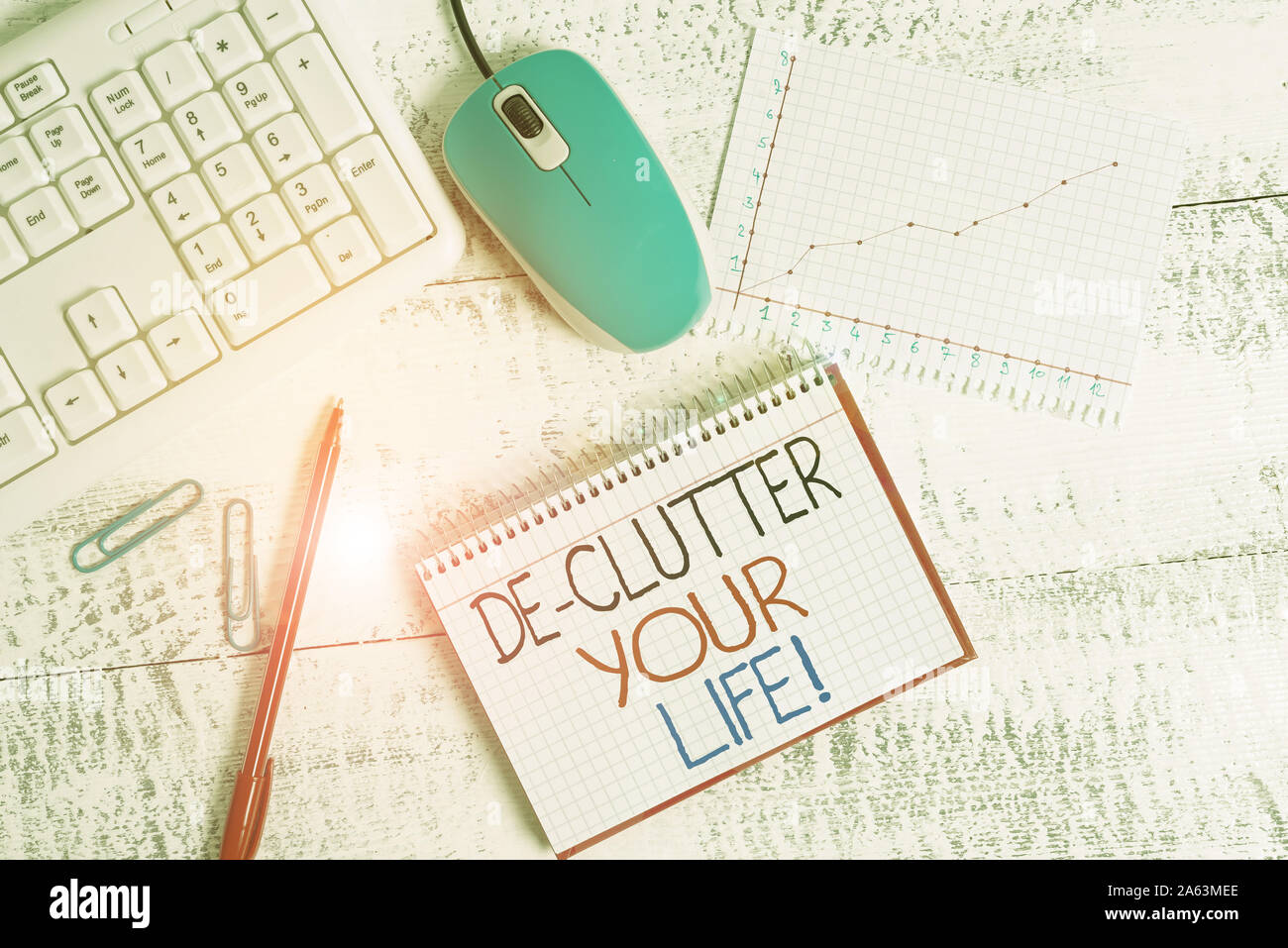 Writing note showing De Clutter Your Life. Business concept for remove unnecessary items from ...