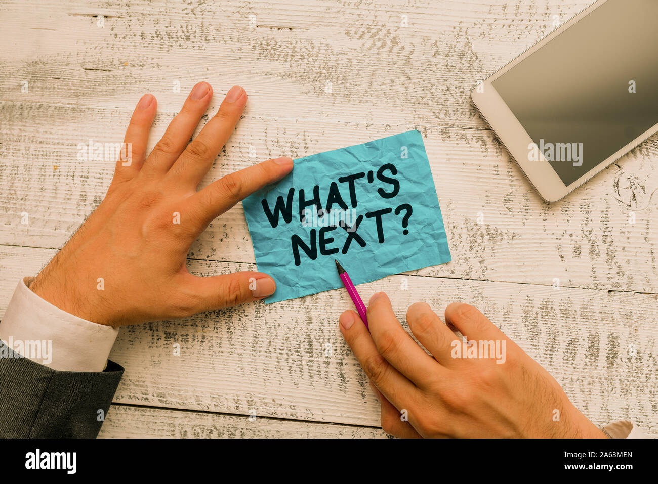 Text sign showing What S Next Question. Business photo text asking ...