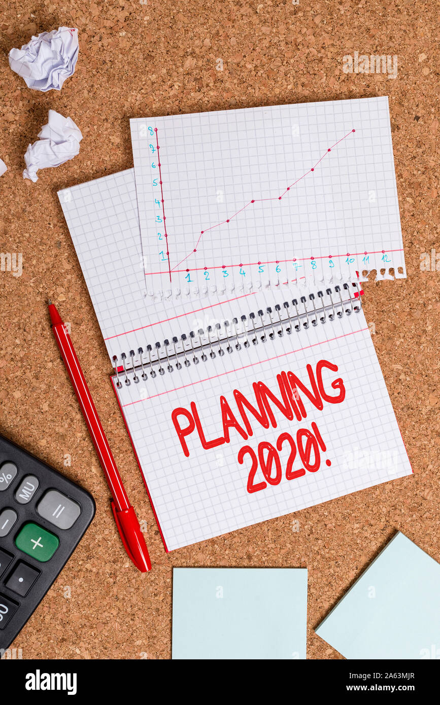 Handwriting text writing Planning 2020. Conceptual photo process of ...