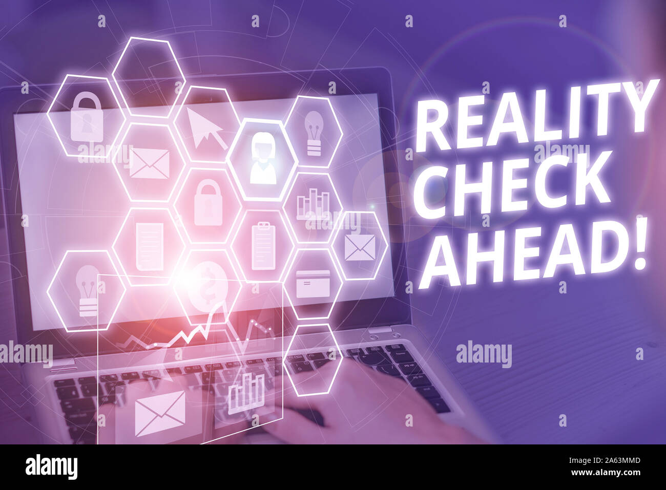 Word writing text Reality Check Ahead. Business photo showcasing makes ...