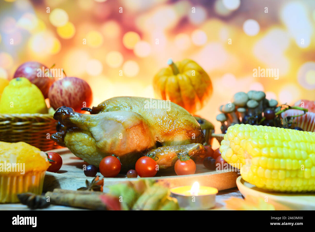 Thanksgiving table Celebration Traditional Setting Food or Christmas ...