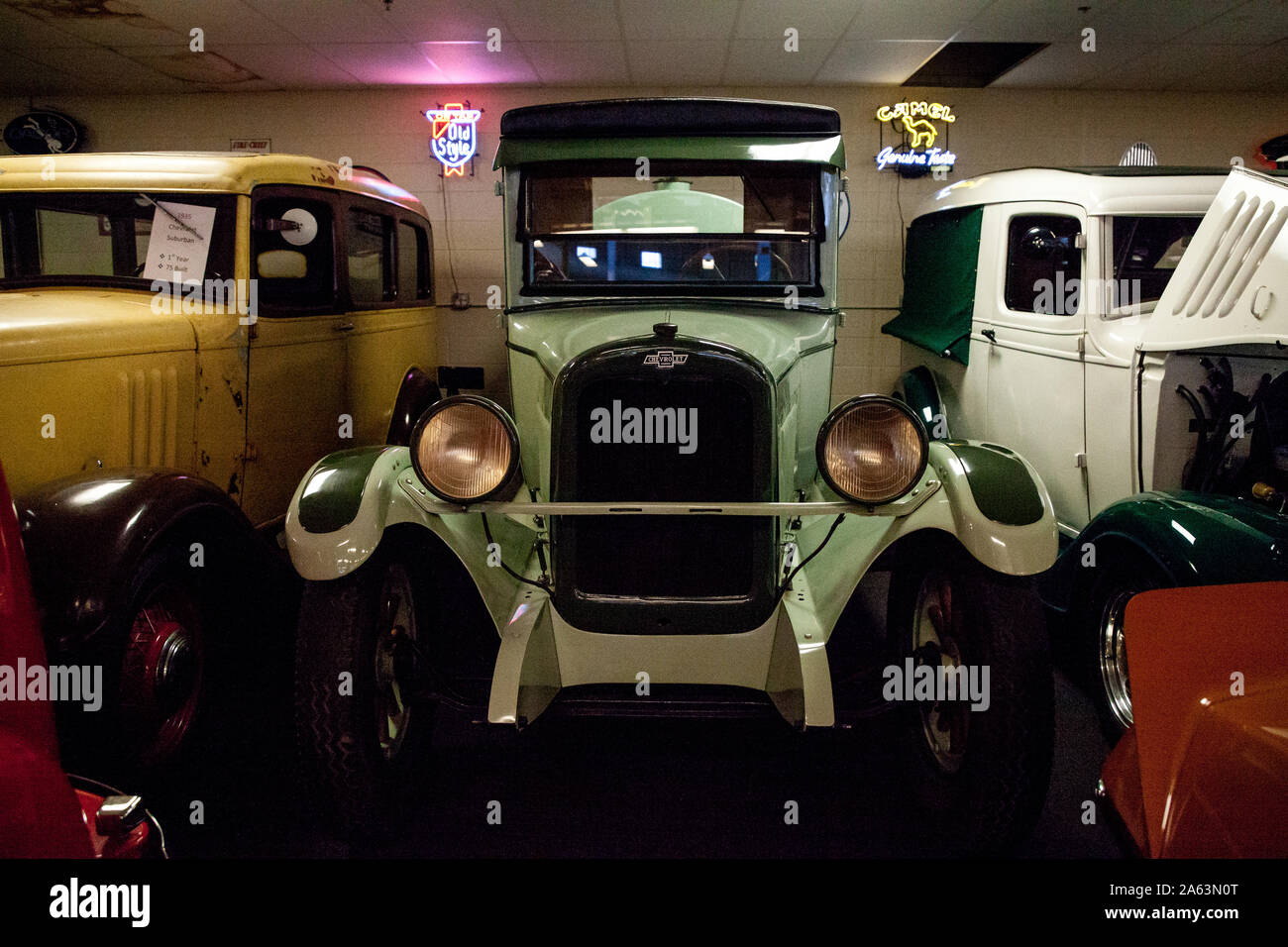 Punta Gorda, Florida, USA – October 13, 2019: Green 1935 Chevrolet ...