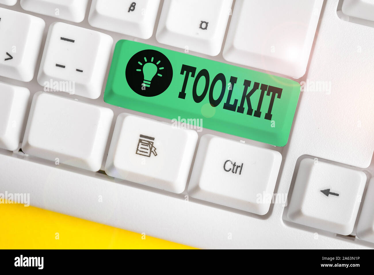 Handwriting text writing Toolkit. Conceptual photo set of tools kept in ...