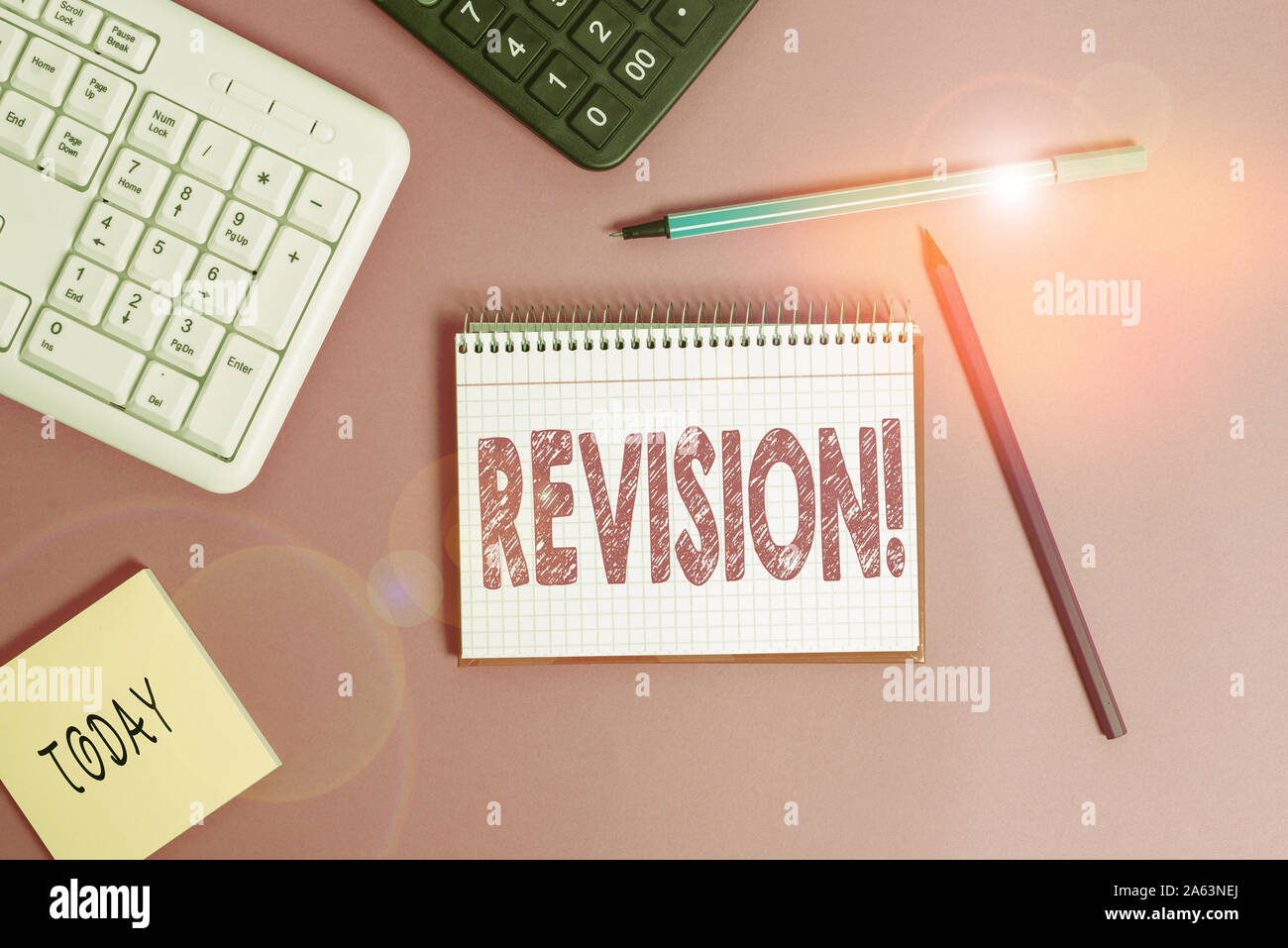 Writing note showing Revision. Business concept for action of revising ...