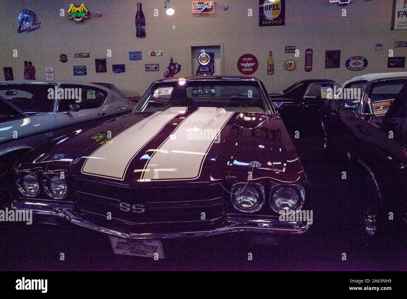 Punta Gorda, Florida, USA – October 13, 2019: Maroon 1970 Chevrolet ...