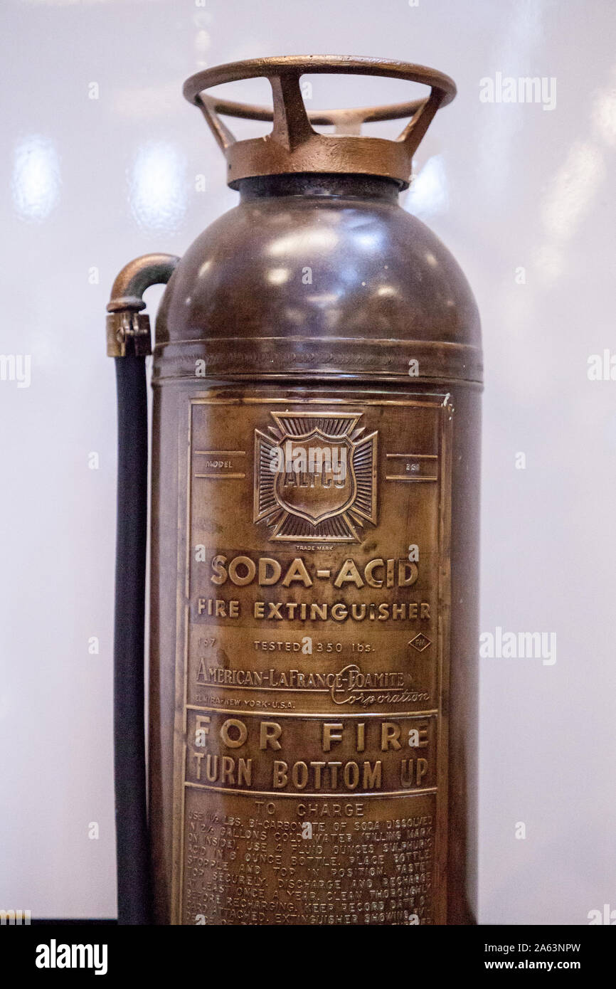Punta Gorda, Florida, USA – October 13, 2019: Antique Soda-acid fire ...