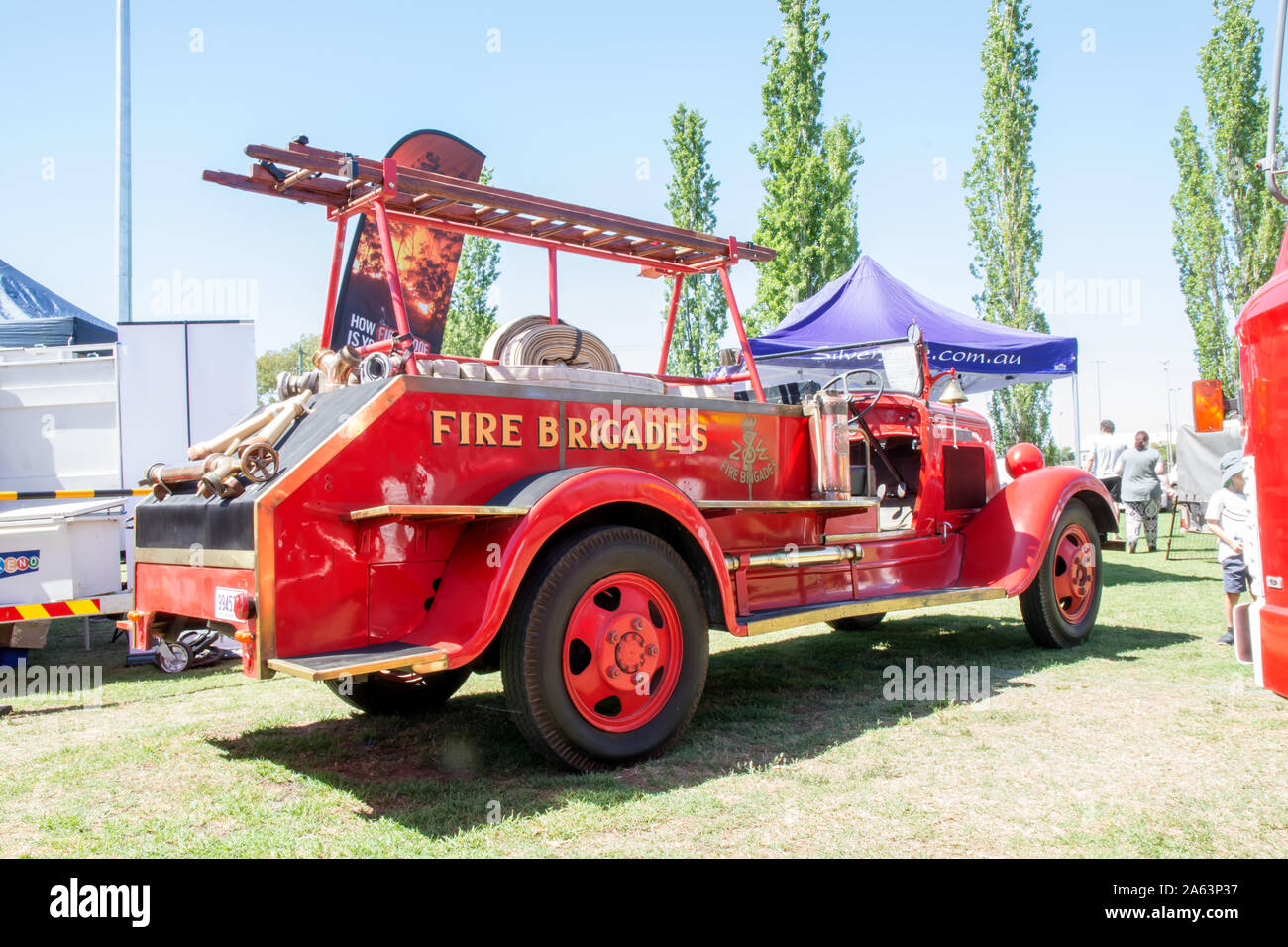 An old Dodge Brothers fire engine engine on display at Tamworth ...