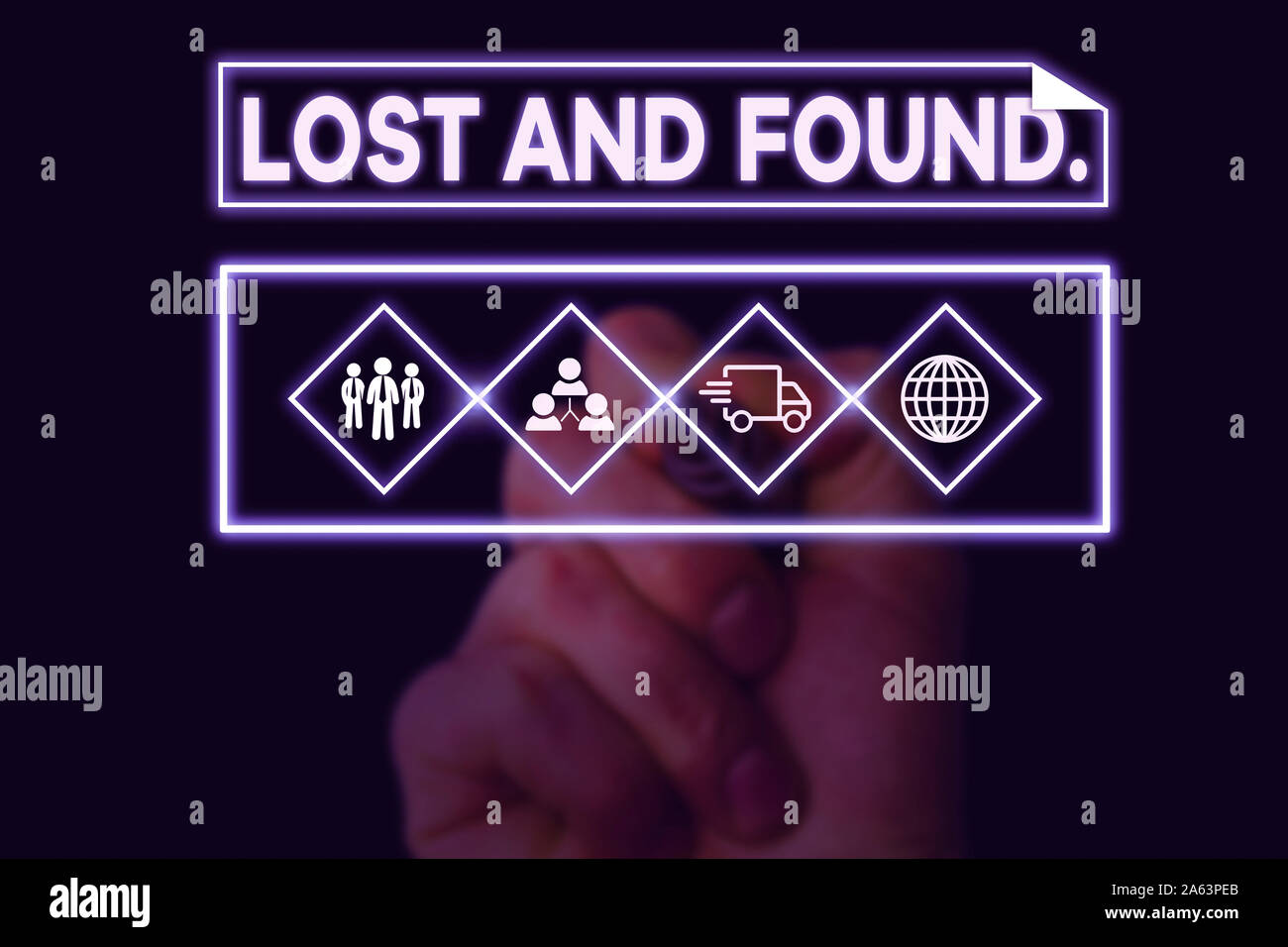 Text sign showing Lost And Found. Business photo text a place where ...