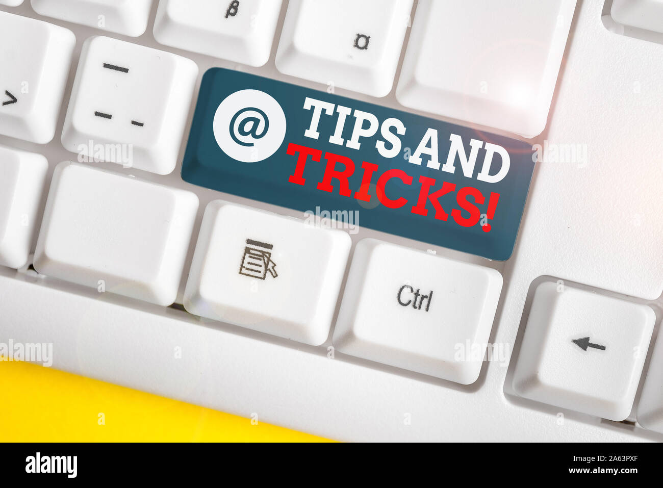 Writing note showing Tips And Tricks. Business concept for means piece ...