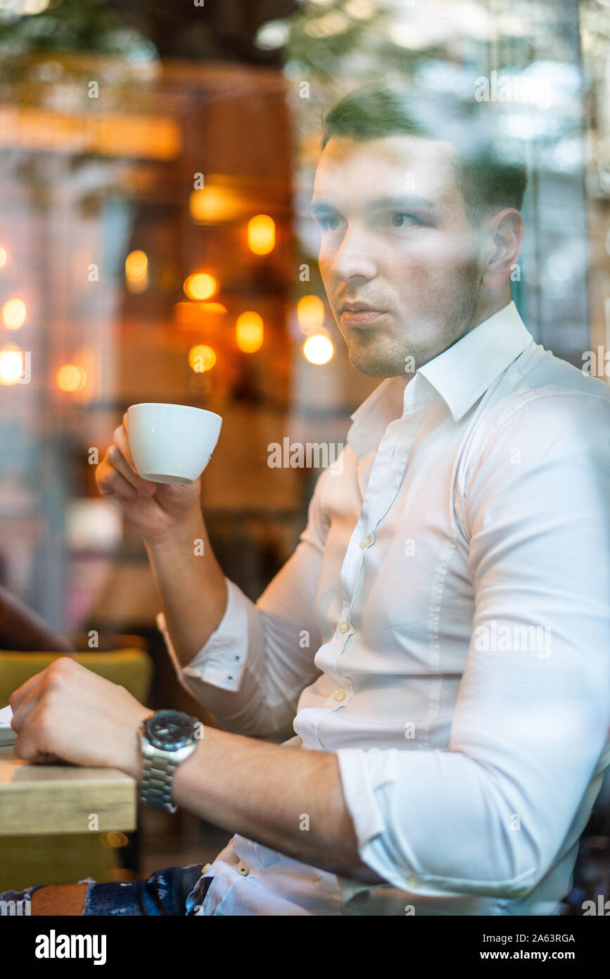 Businessman coffee time cup hi-res stock photography and images - Alamy