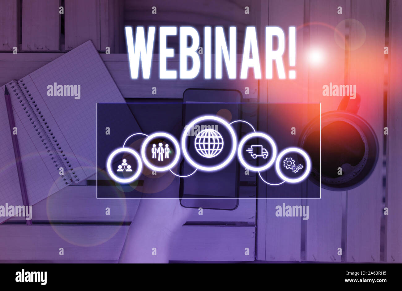 Word writing text Webinar. Business photo showcasing seminar or other ...