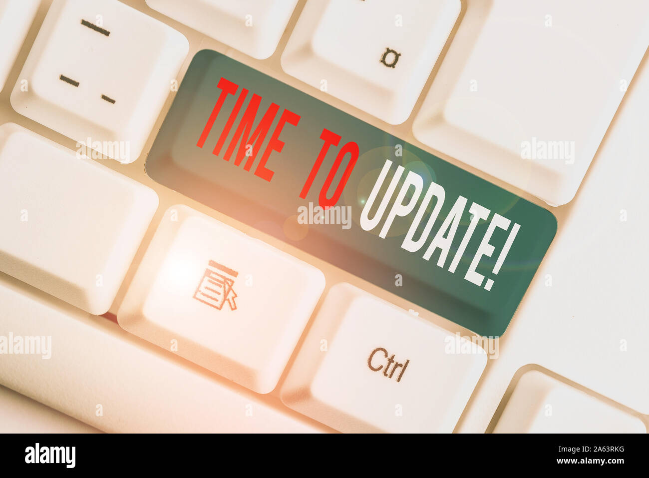 Writing note showing Time To Update. Business concept for this is right ...