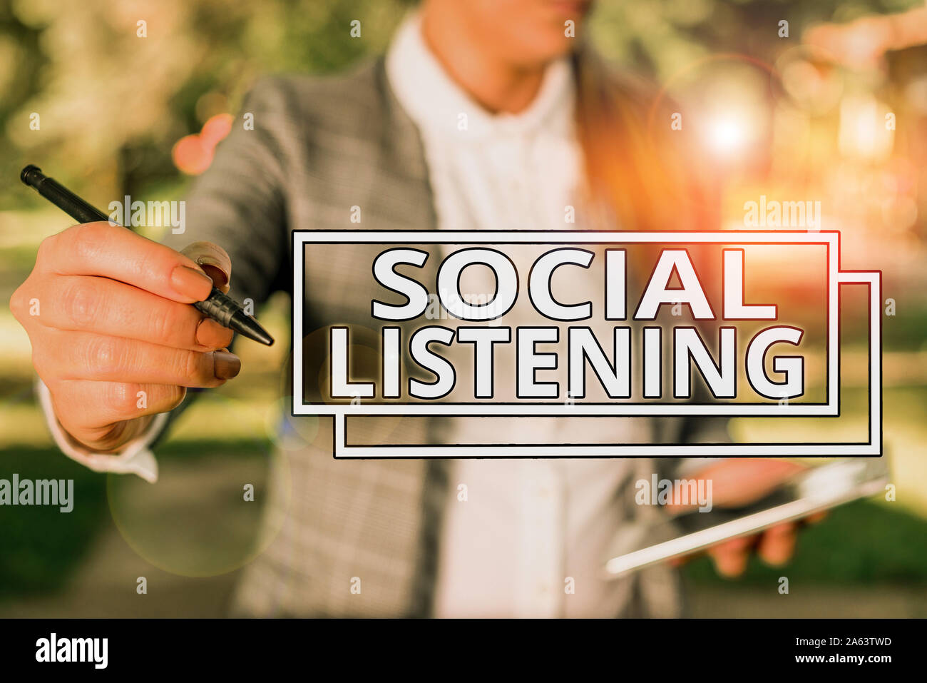 Conceptual hand writing showing Social Listening. Concept meaning ...