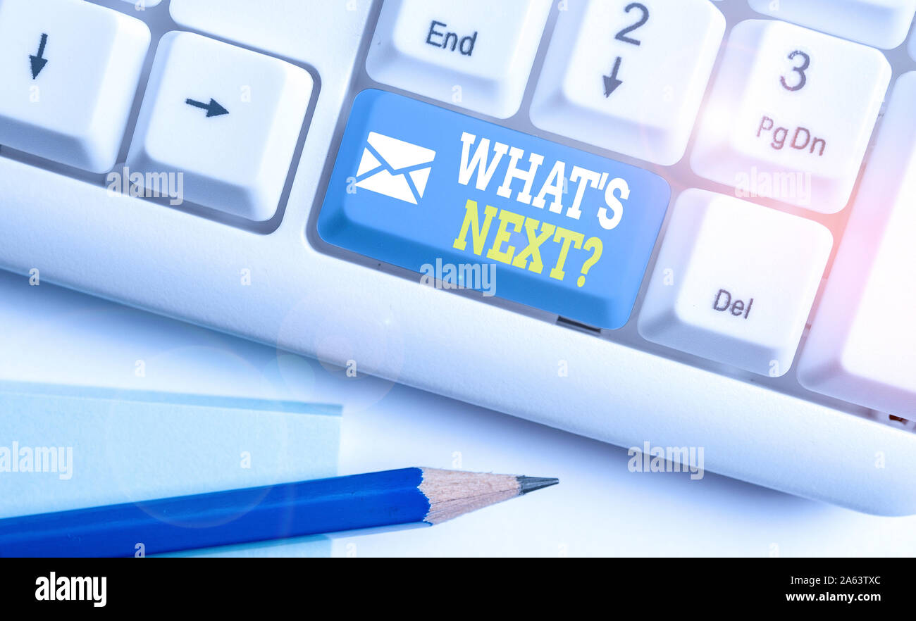Word writing text What S Next Question. Business photo showcasing ...