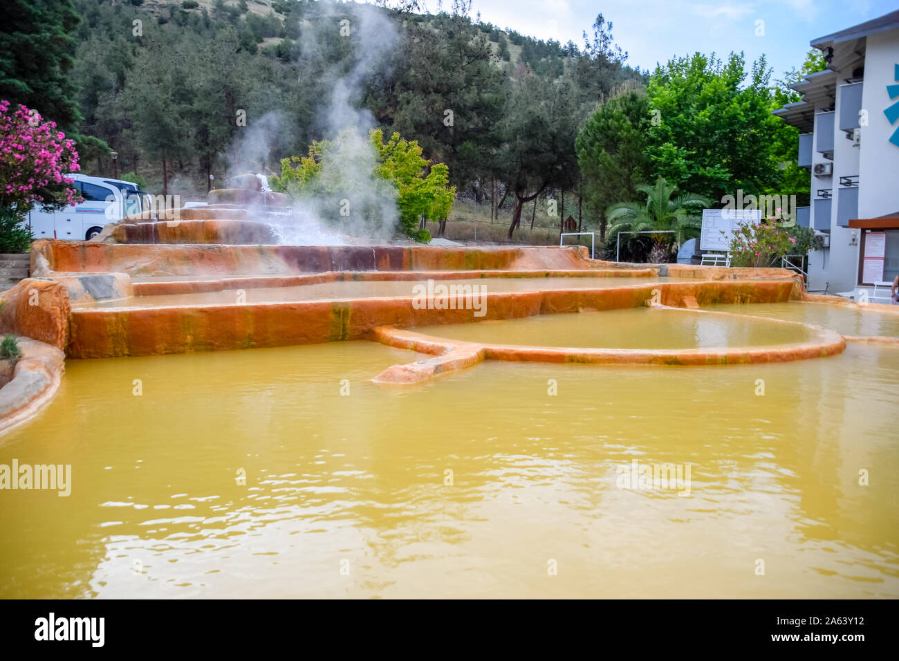 Demre, Turkey - May 21, 2019: Pam Thermal Hotel, Hot spring mineral ...