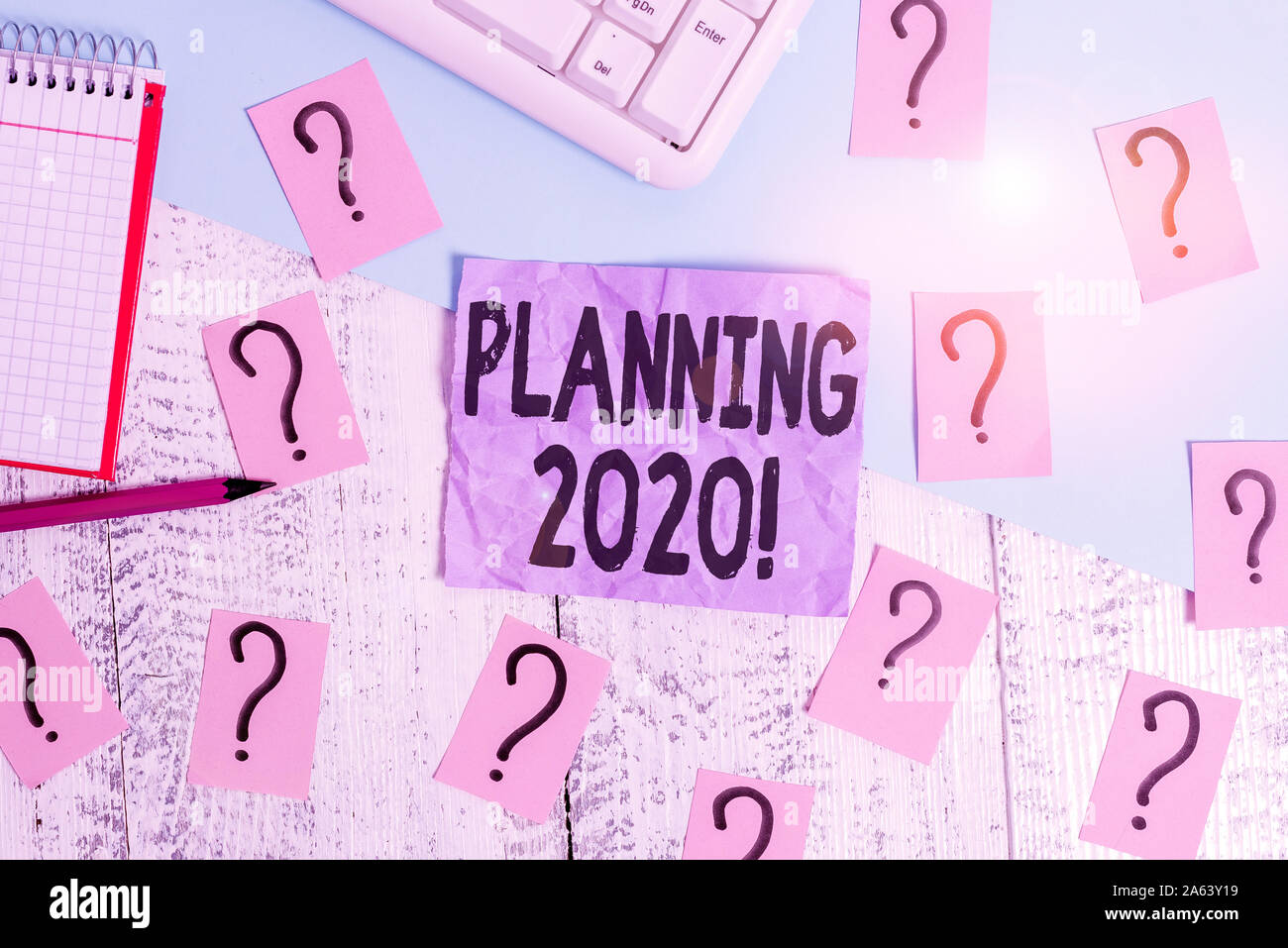 Text sign showing Planning 2020. Business photo showcasing process of ...