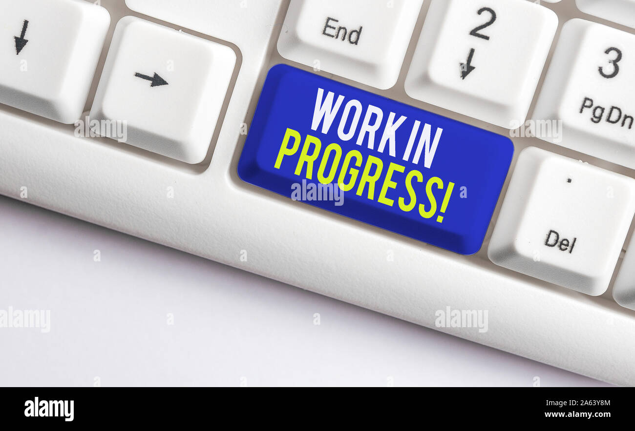 Word writing text Work In Progress. Business photo showcasing ... Word writing text Work In Progress. Business photo showcasing ...