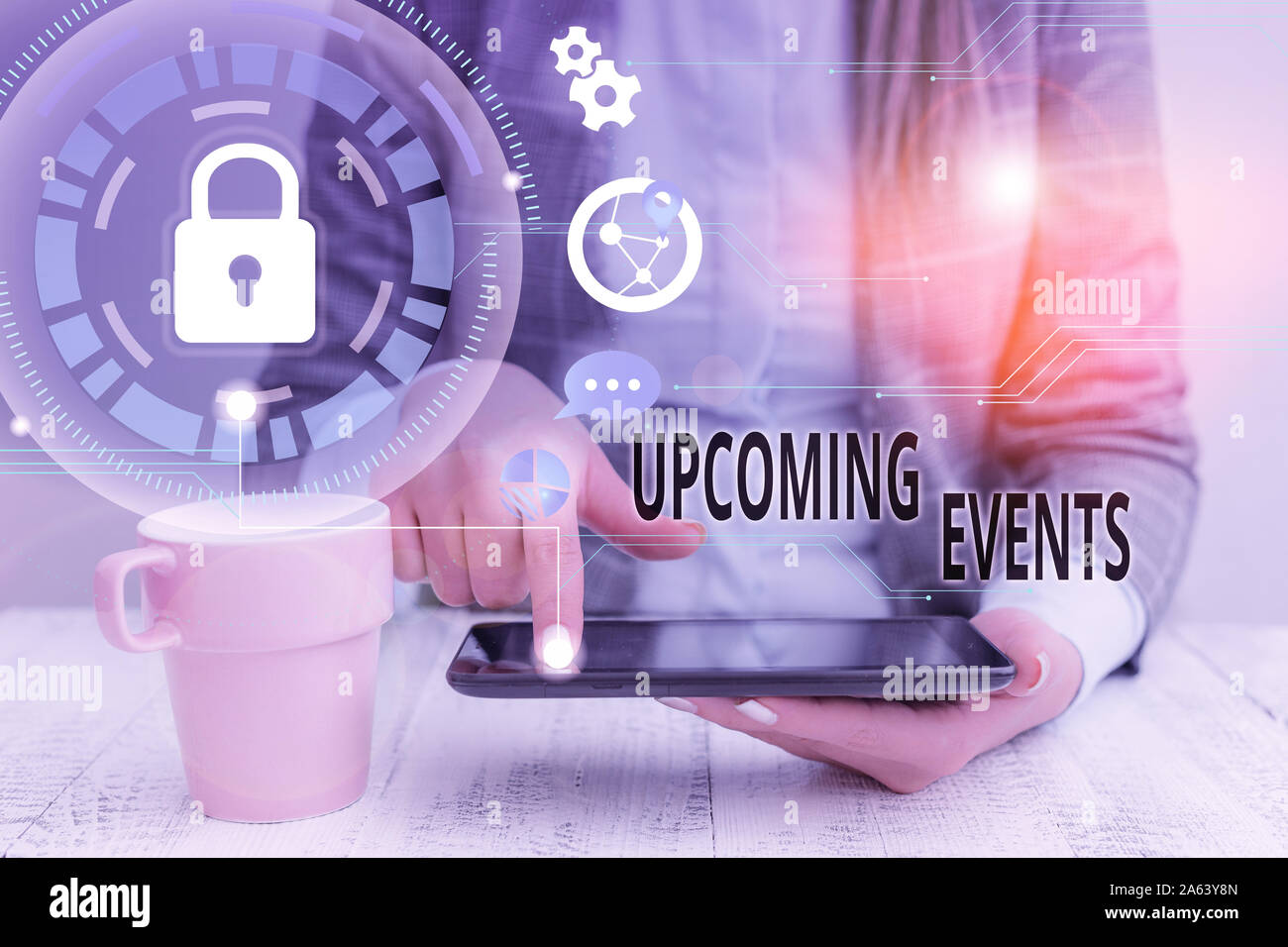 Conceptual hand writing showing Upcoming Events. Concept meaning the ...