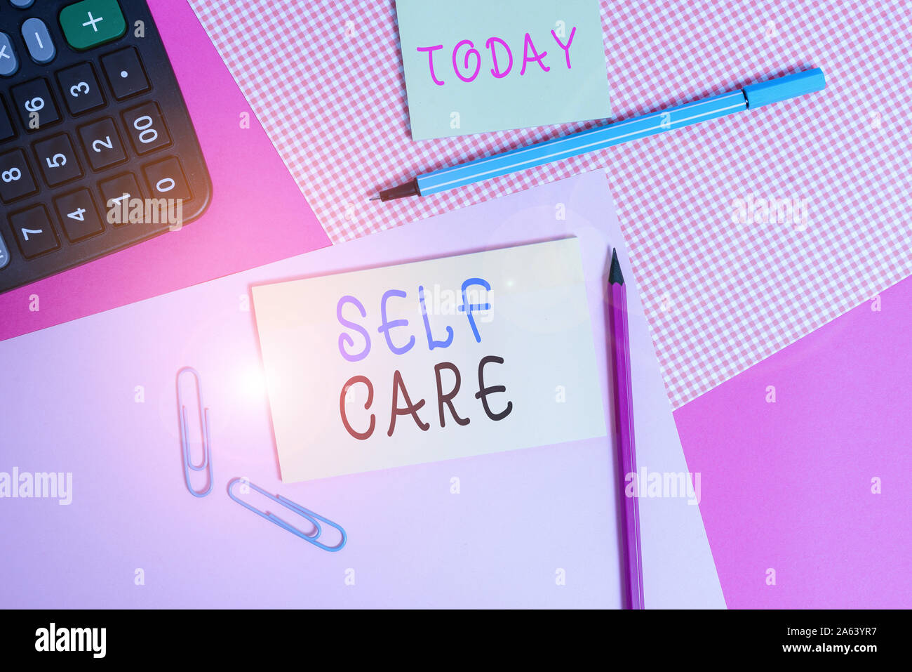 Handwriting text writing Self Care. Conceptual photo the practice of ...