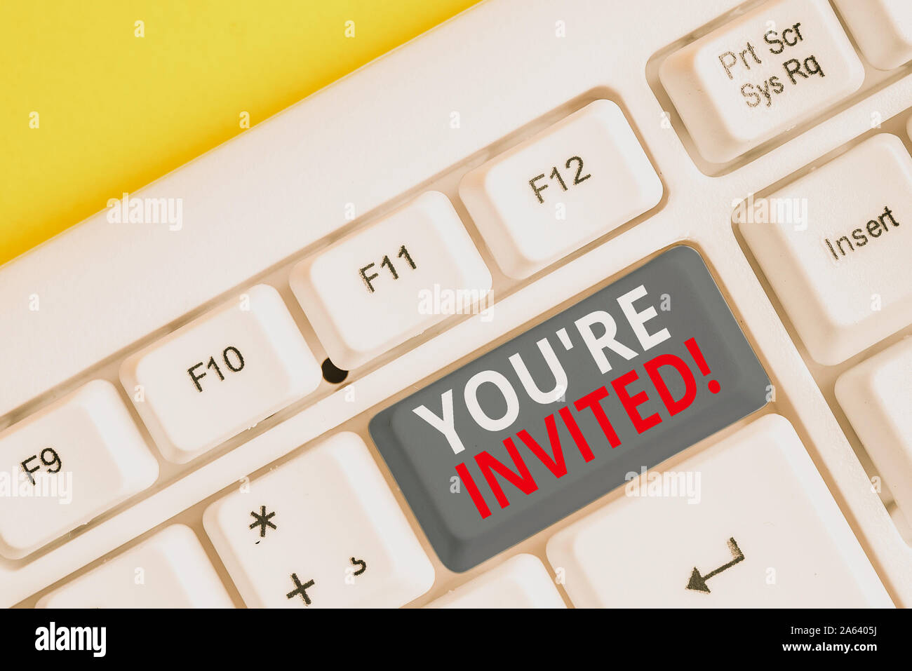 Handwriting text writing You Re Invited. Conceptual photo make a polite ...