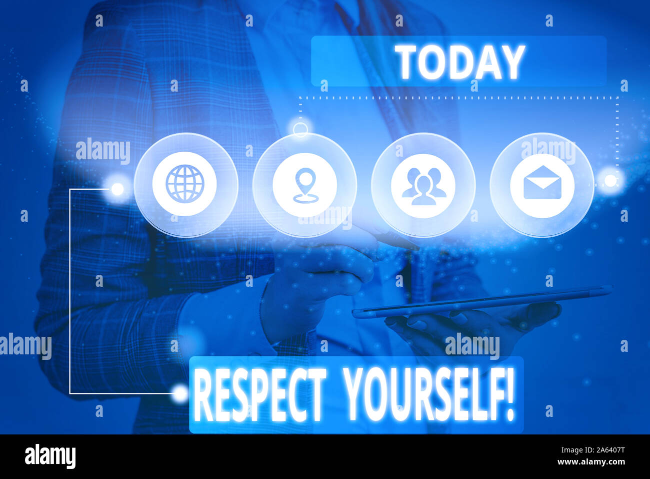 Writing note showing Respect Yourself. Business concept for believing ...