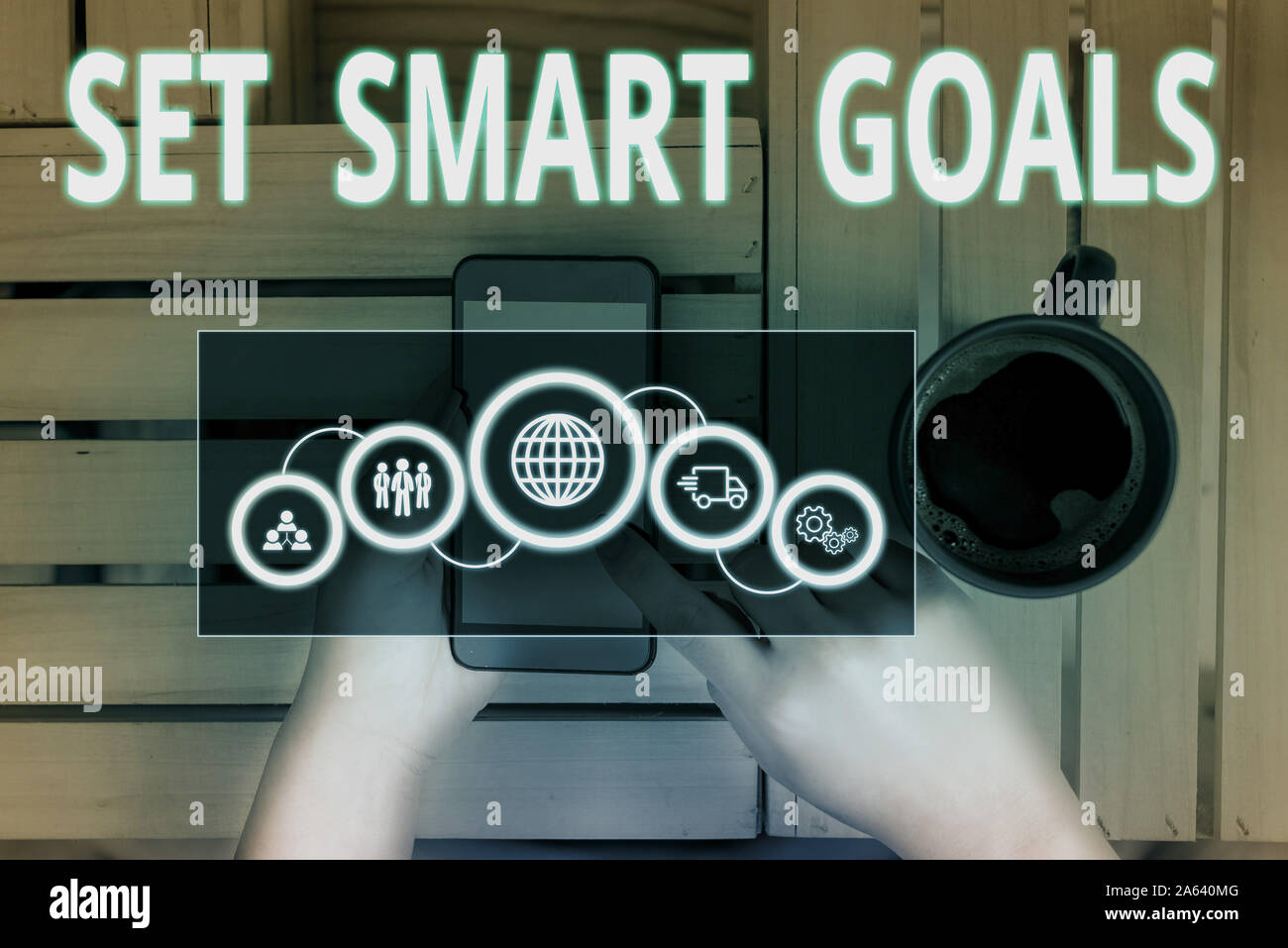 Text sign showing Set Smart Goals. Business photo showcasing giving ...