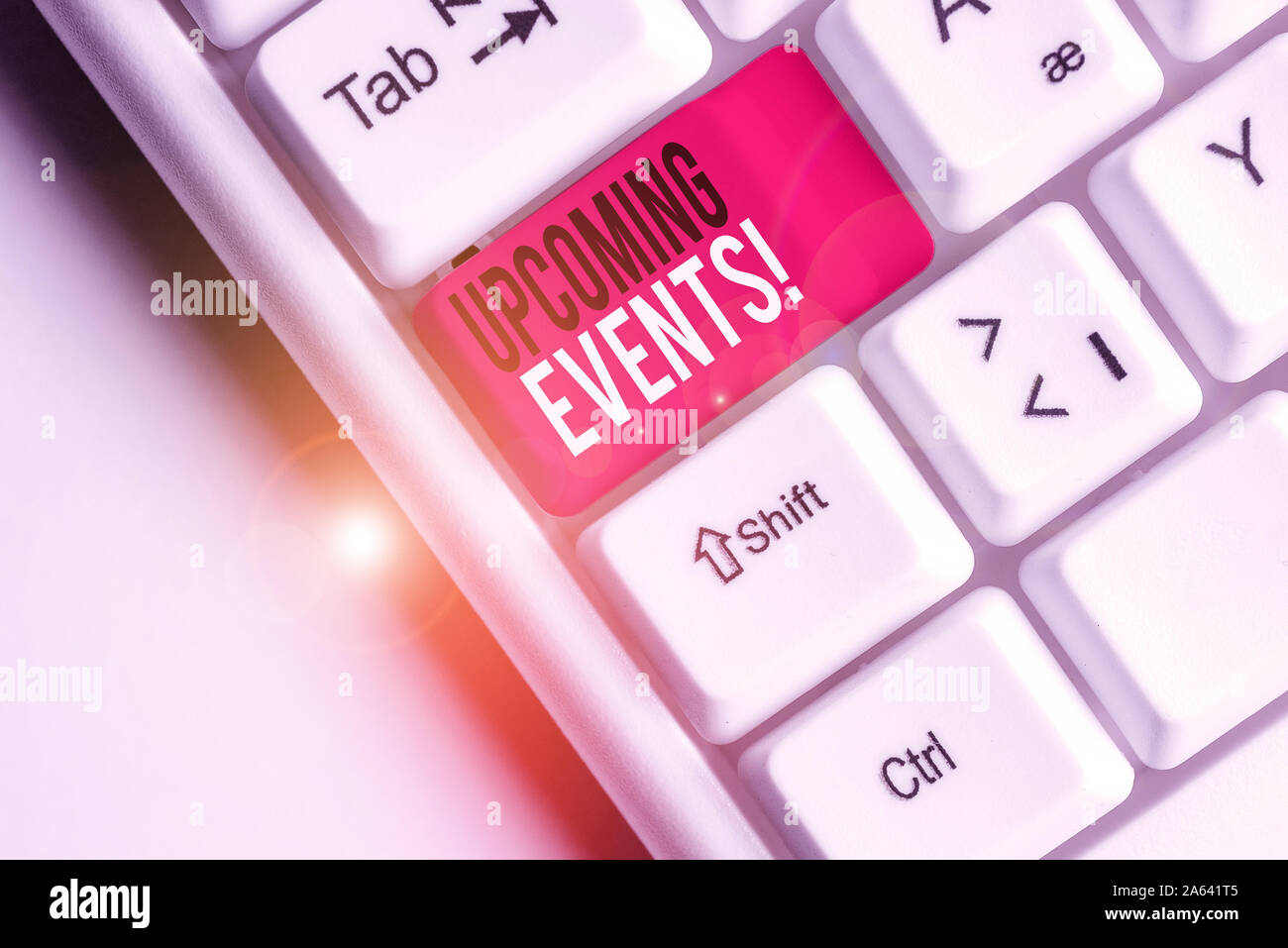 Conceptual hand writing showing Upcoming Events. Concept meaning the ...