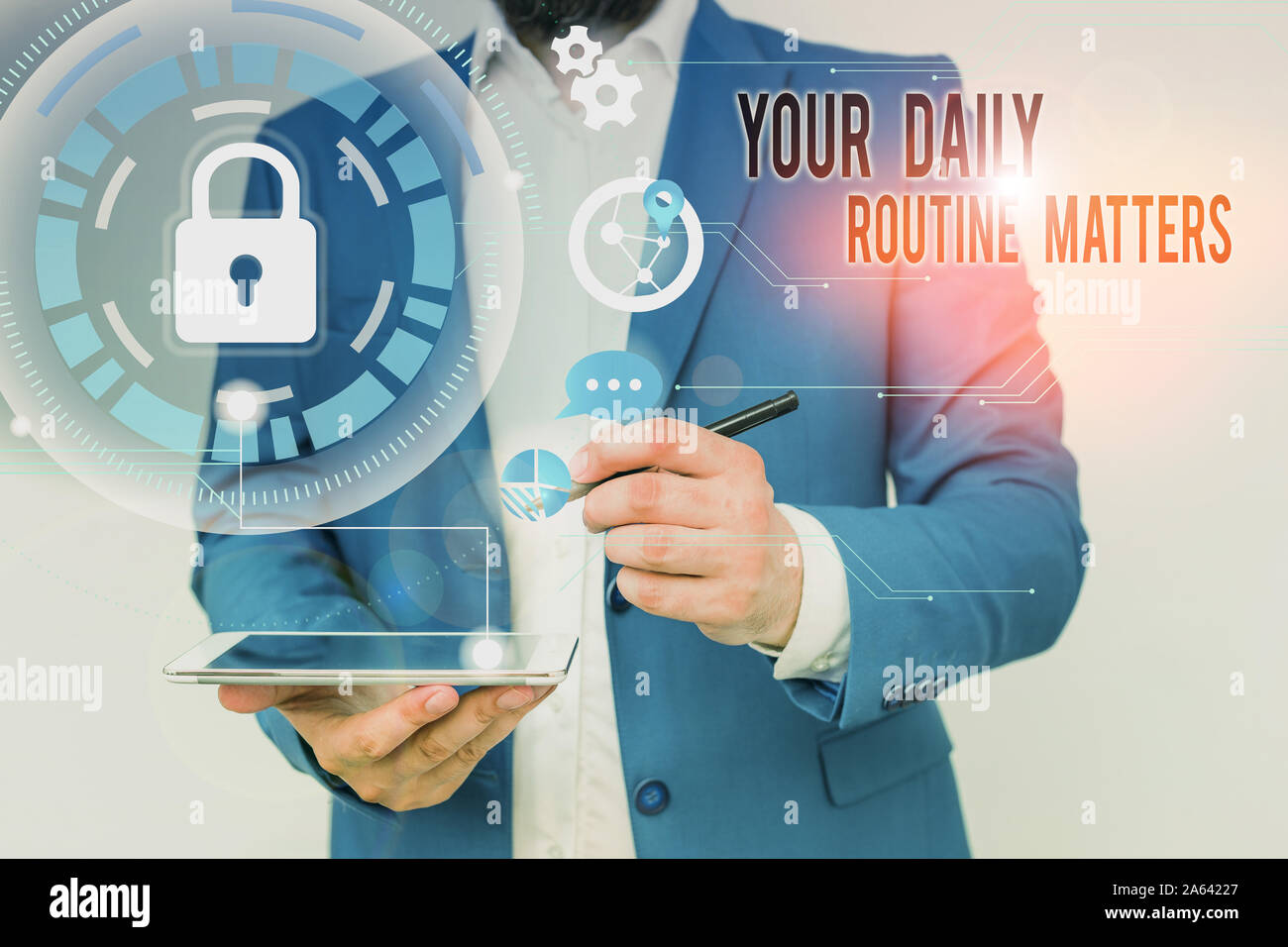 Writing note showing Your Daily Routine Matters. Business concept for ...