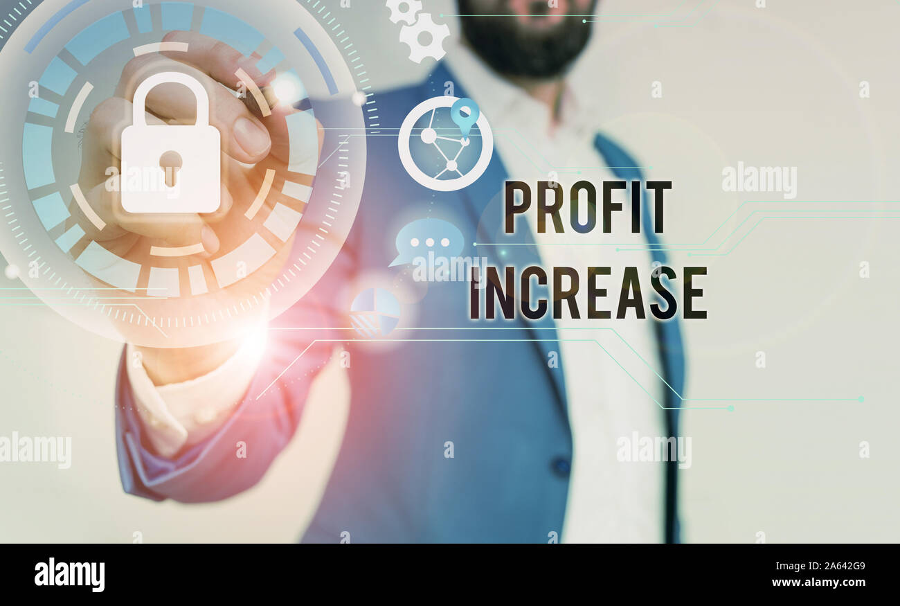 Handwriting text writing Profit Increase. Conceptual photo the growth ...
