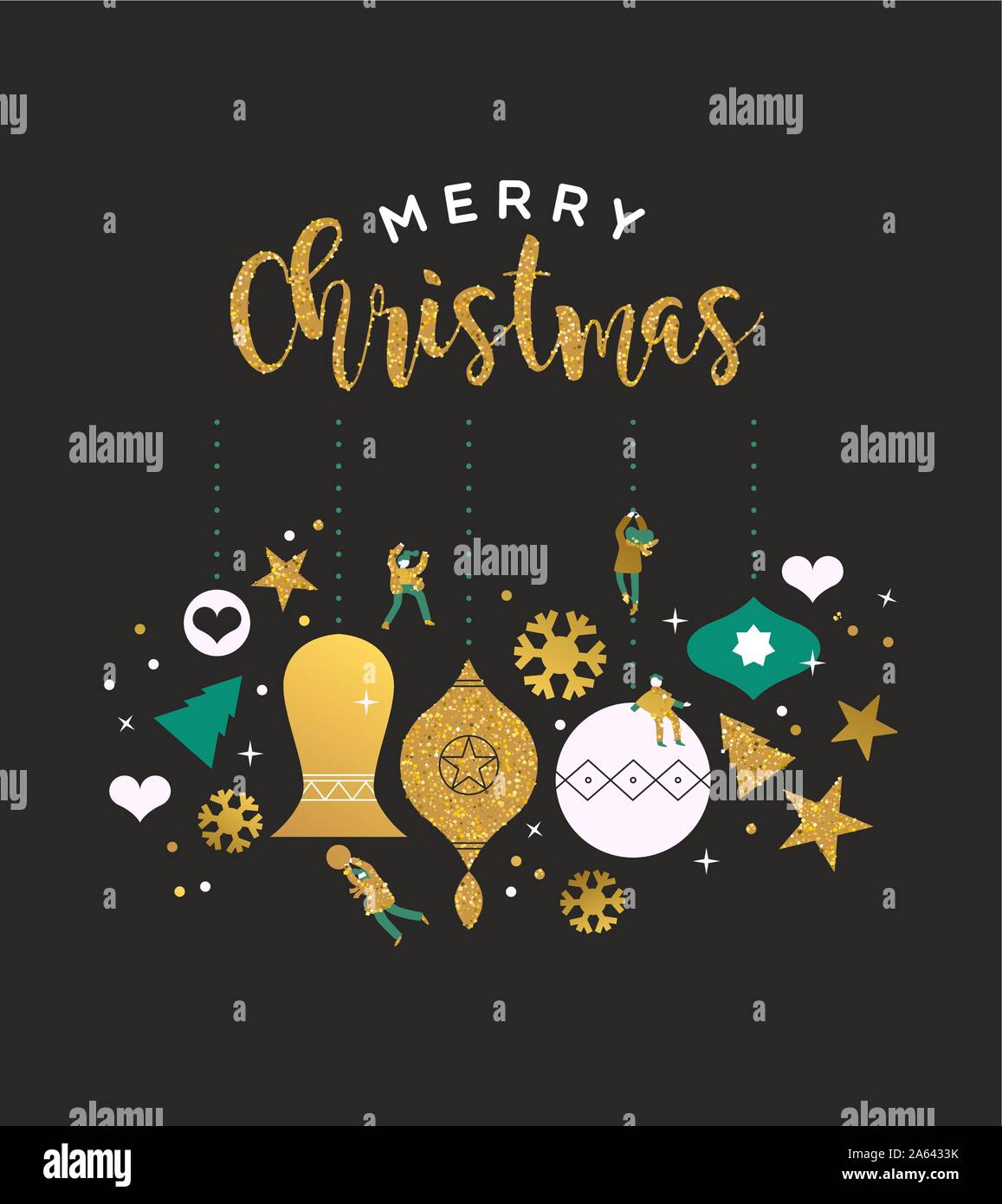 Festive merry background christmas characters Stock Vector Images - Alamy