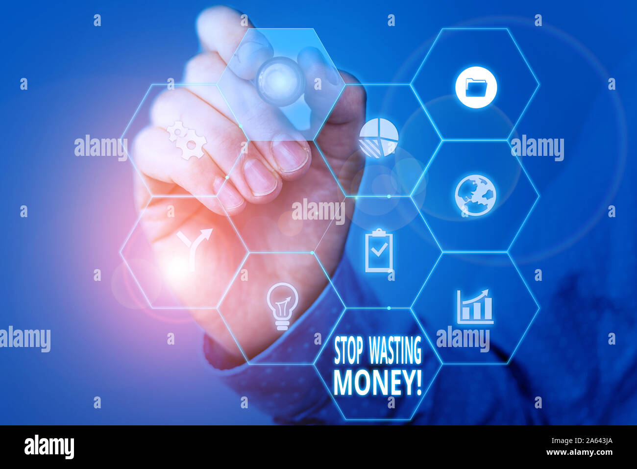 Handwriting text Stop Wasting Money. Conceptual photo advicing ...