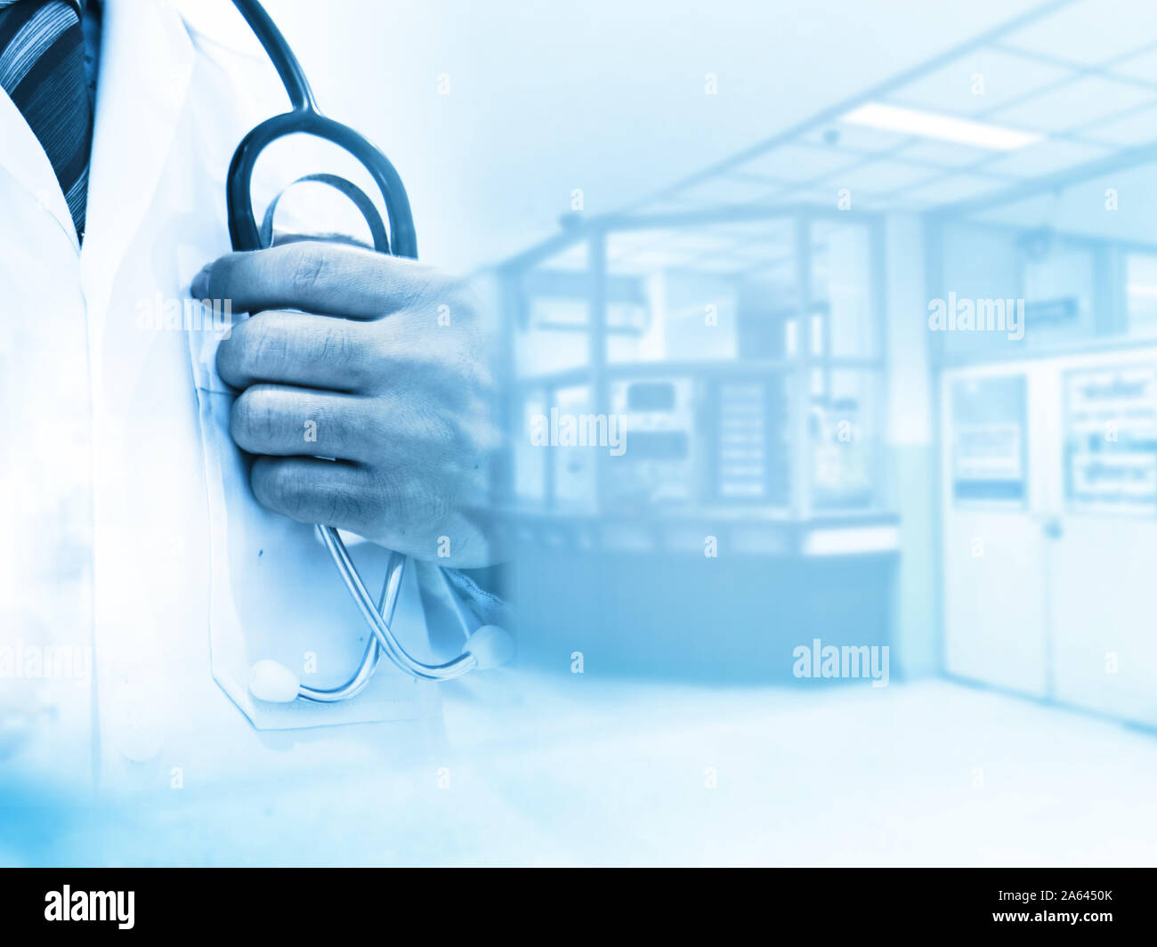 Healthcare and Medicine concept. Doctor. toned blue picture Stock Photo ...