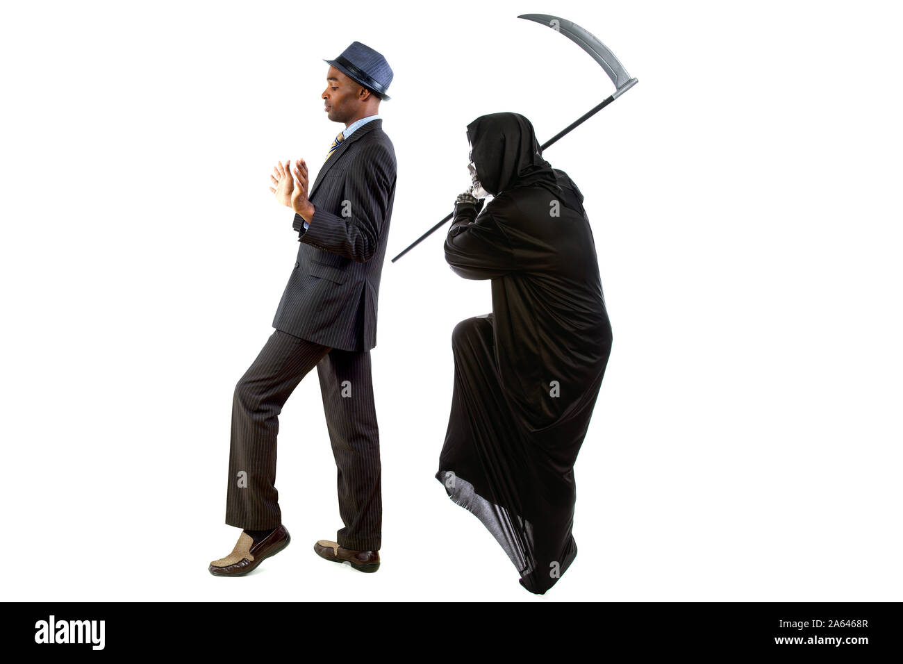 African american man running away Cut Out Stock Images & Pictures - Alamy