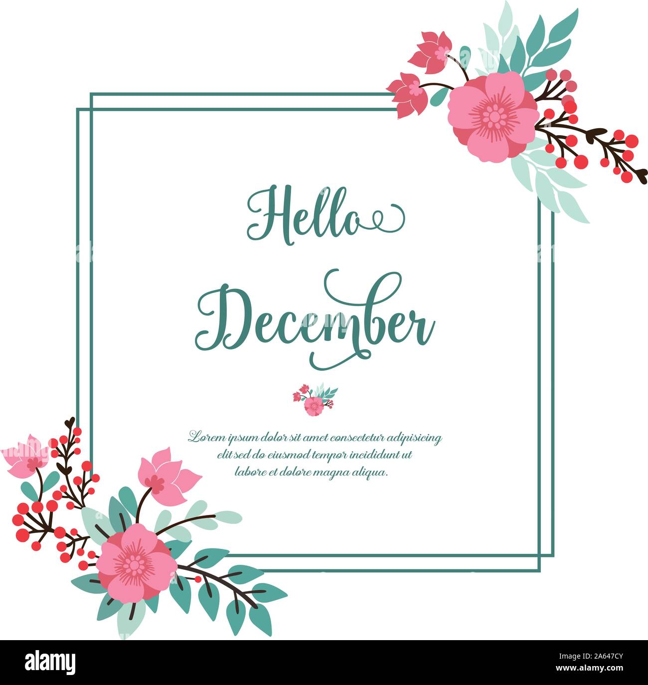 Hello december hand drawn calligraphy Stock Vector Images - Alamy