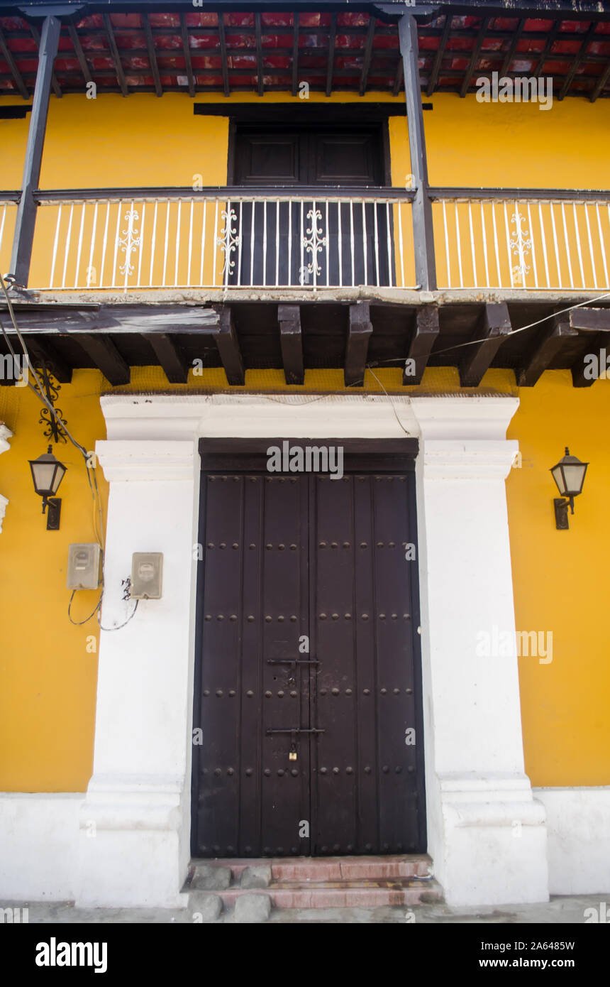 Colonial architecture in the Historic Center of Santa Marta Stock Photo ...