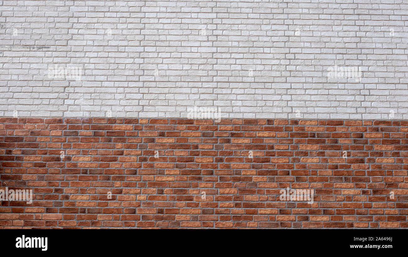 Two-color brick wall Stock Photo - Alamy