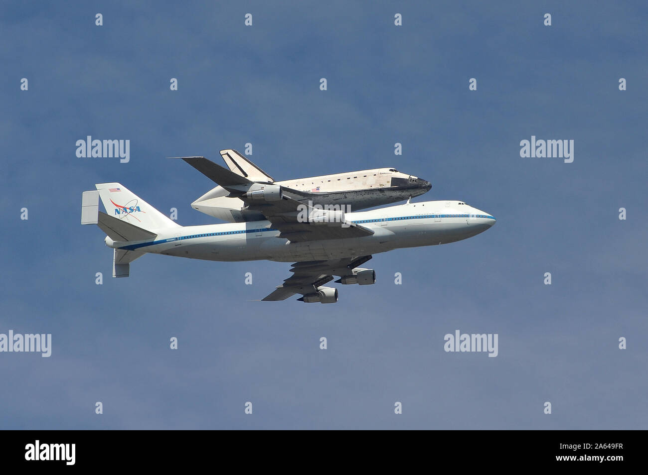 LOS ANGELES, CA. September 21, 2012: The Space Shuttle Endeavour does a ...