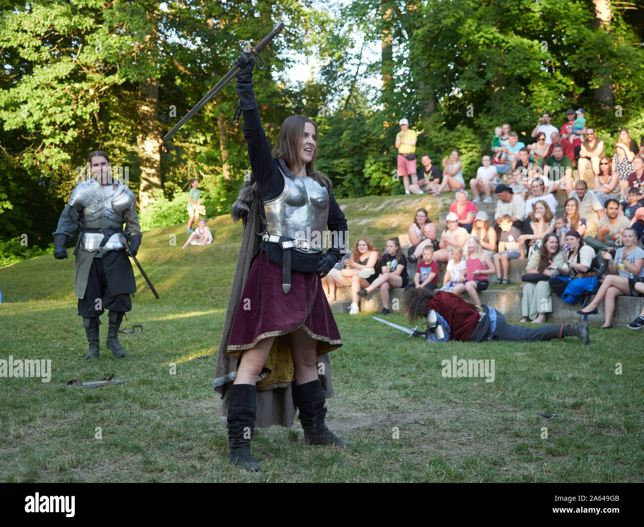 Middle age sword fighters in close combat Stock Photo - Alamy