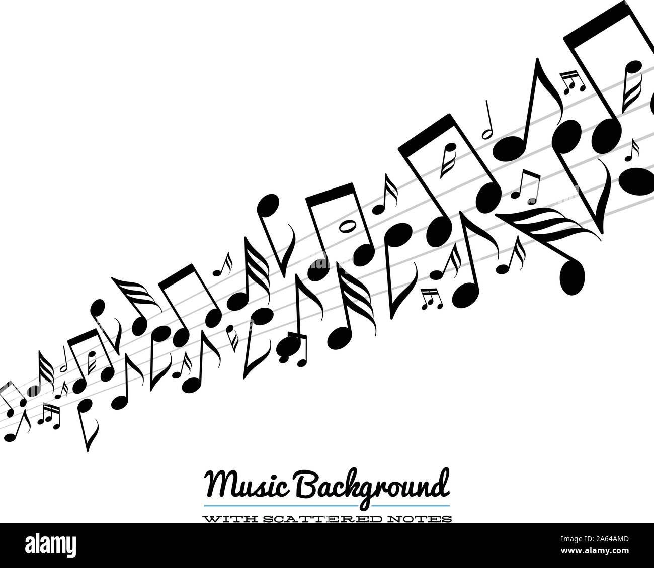 Messy scattered music notes on stave Stock Vector Image & Art - Alamy