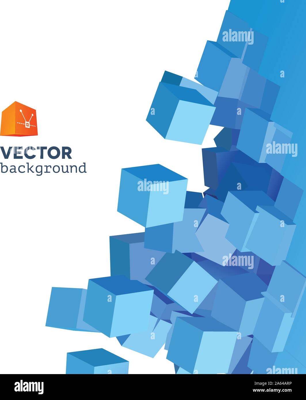 Vector 3D explosion background with cubical particles Stock Vector ...