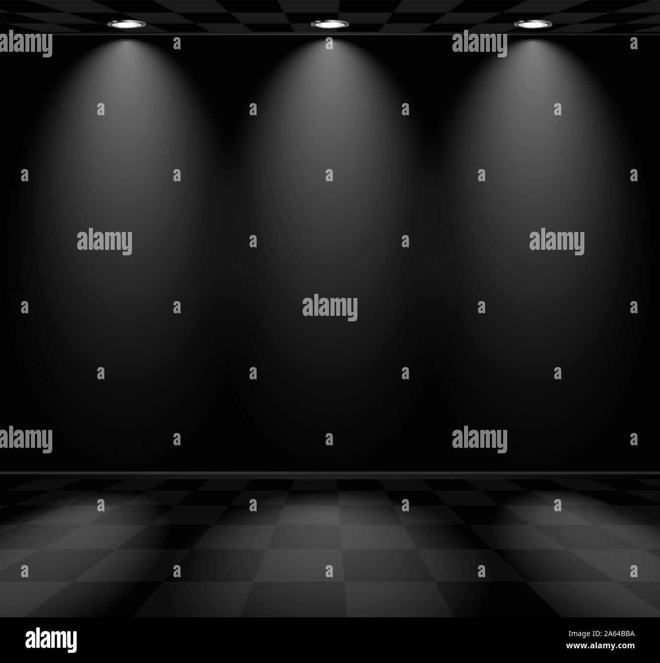 Black empty room with checkered floor Stock Vector Image & Art - Alamy