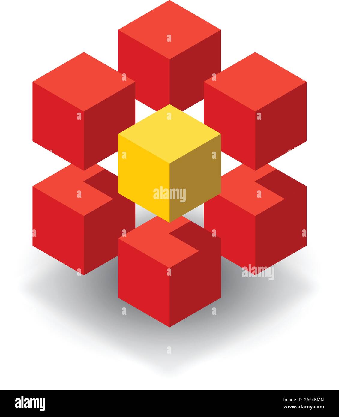 Red cube logo with yellow segments Stock Vector Image & Art - Alamy