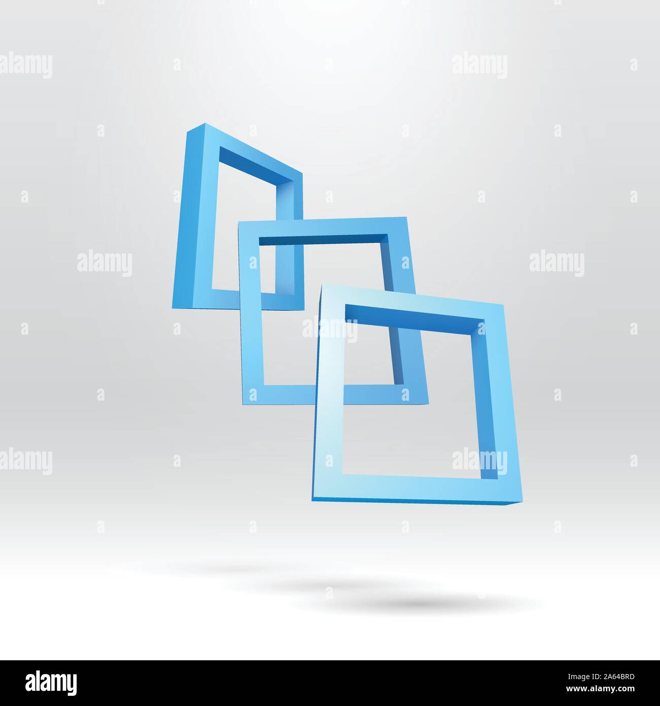 Three blue rectangular 3D frames Stock Vector Image & Art - Alamy