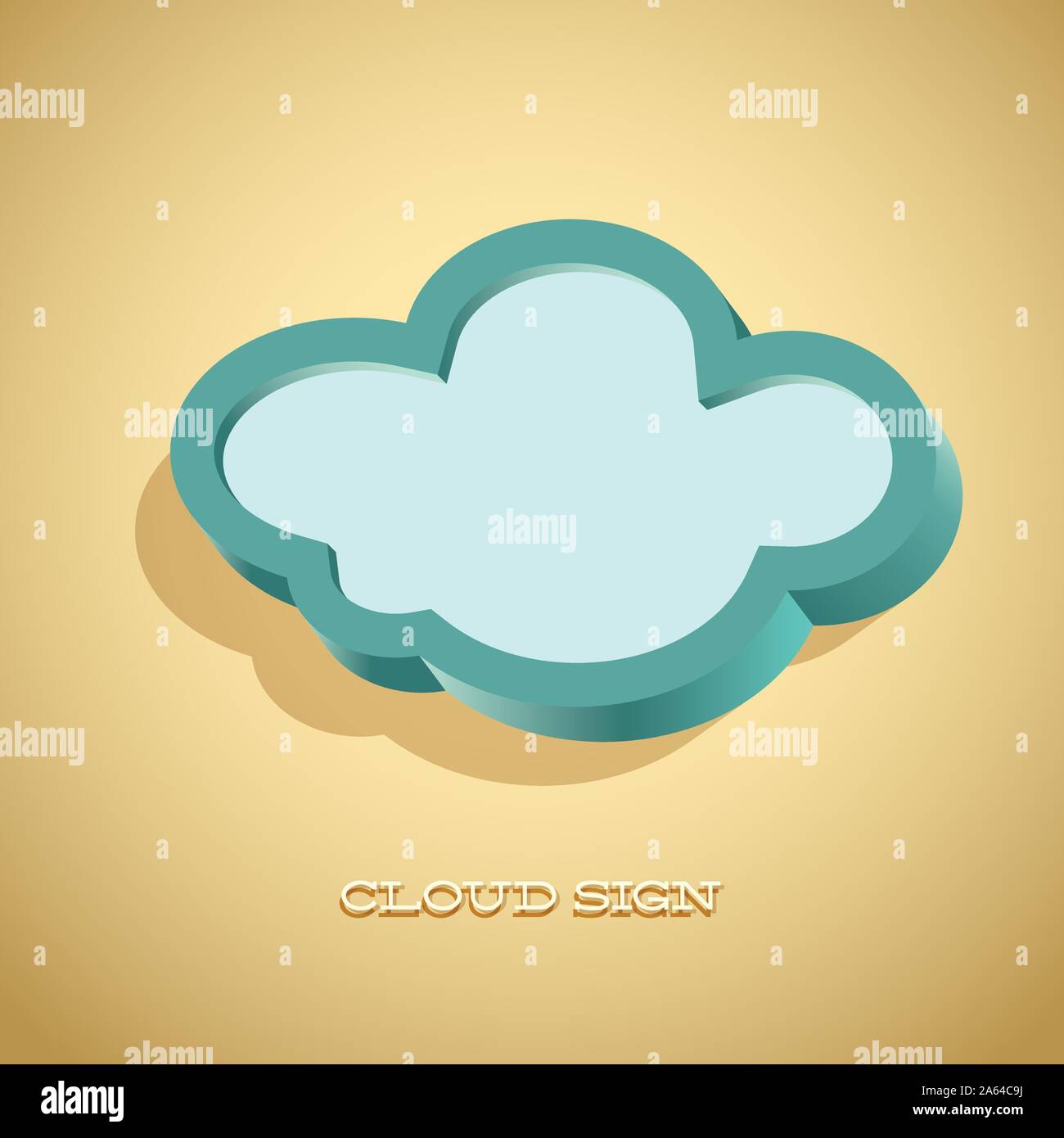 Retro card with cloud sign Stock Vector Image & Art - Alamy