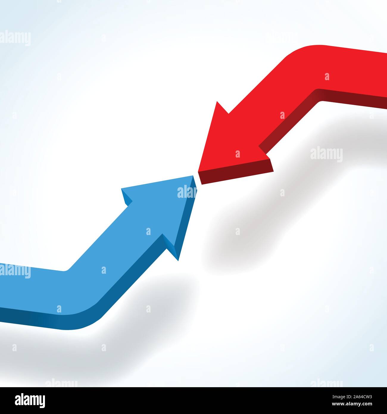 Connecting blue and red graph arrows Stock Vector Image & Art - Alamy