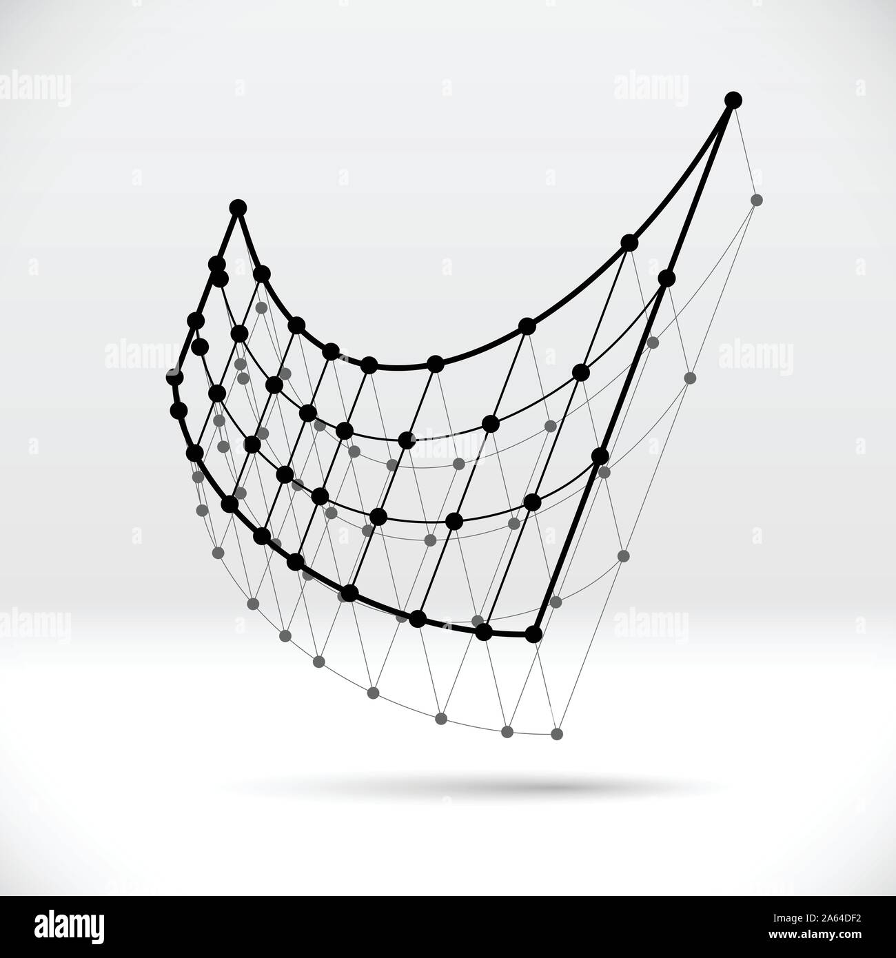 Abstract 3D wireframe shape with connected structure Stock Vector Image ...