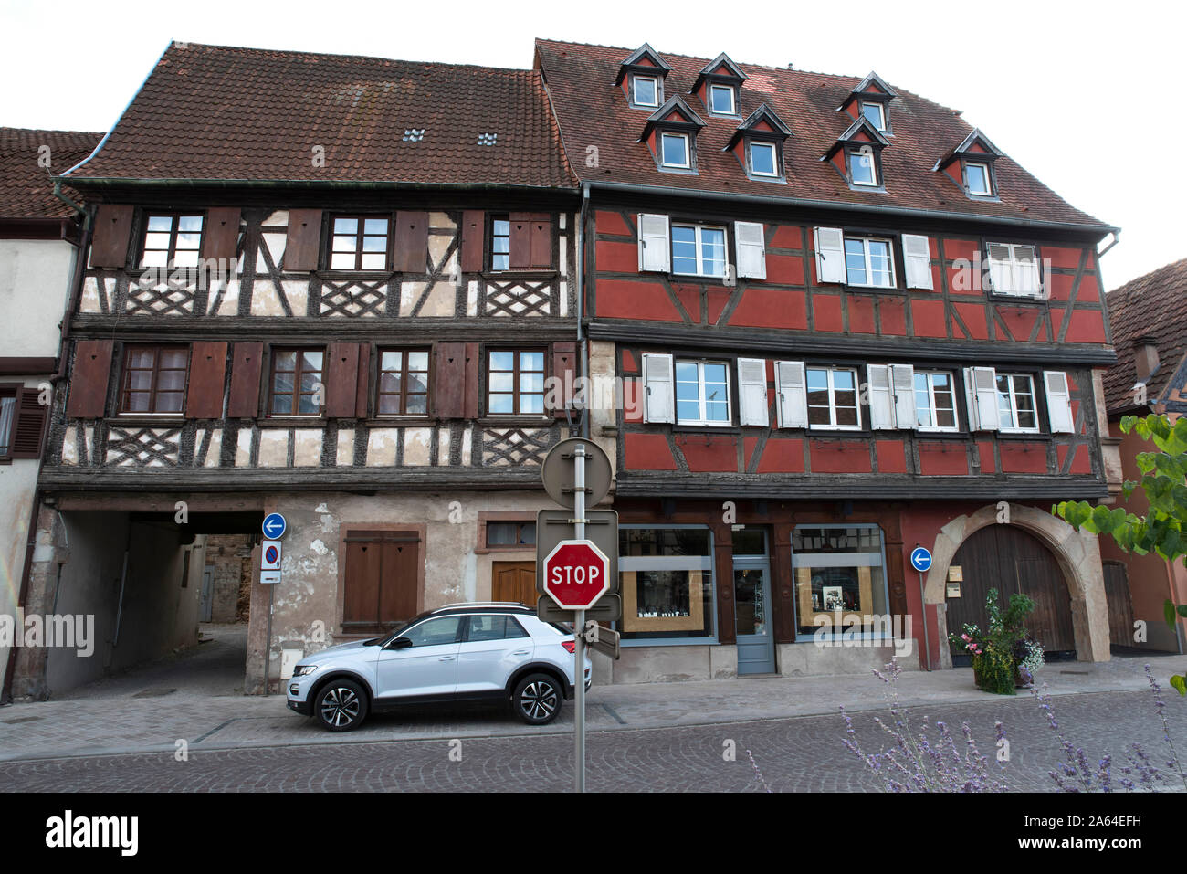 Typical architecture of Alsace in France Stock Photo - Alamy