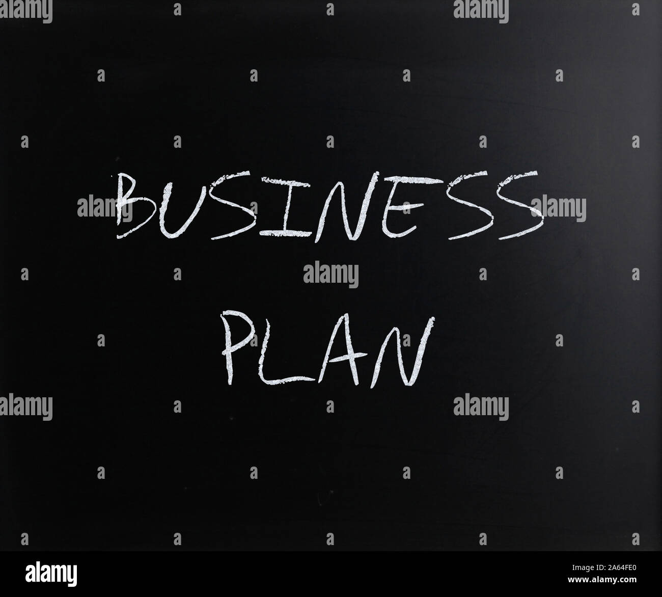 "Business plan" handwritten with white chalk on a blackboard Stock ...