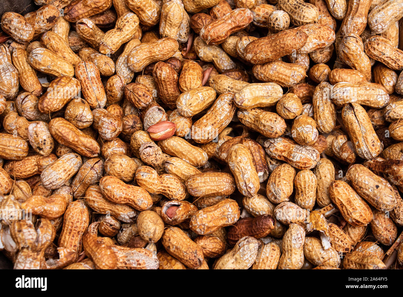 Natural raw peanuts in shell ideal as food allergy background Stock ...