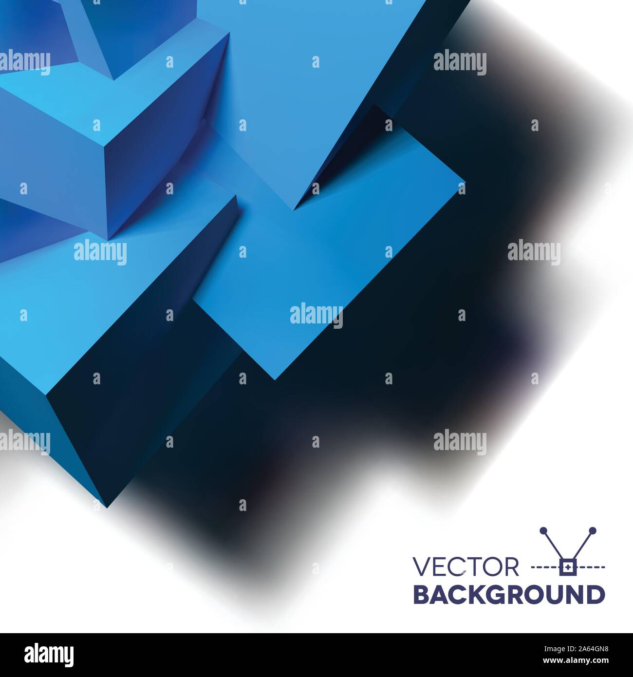 Abstract background with overlapping blue cubes Stock Vector Image ...